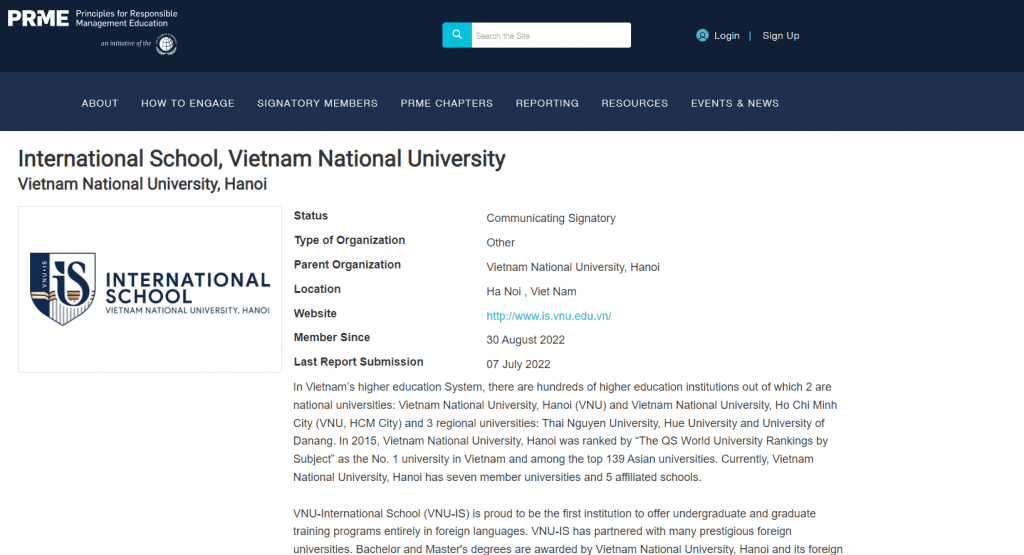 Trường Quốc tế - đơn vị giáo dục đại học đầu tiên của Việt Nam tham gia Mạng lưới sáng kiến Liên ...