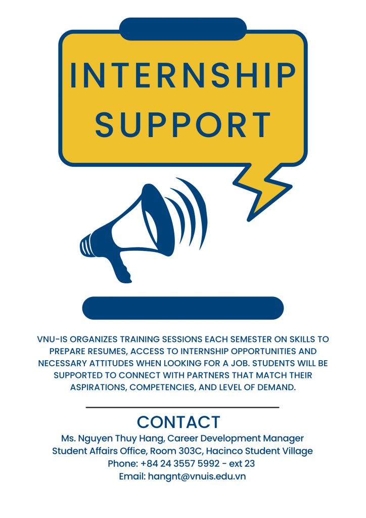 Internship support - Trường Quốc tế - ĐHQGHN