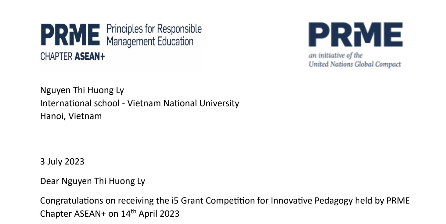 Giảng viên Trường Quốc tế vinh dự nhận giải thưởng ASEAN+ i5 về đổi mới ...
